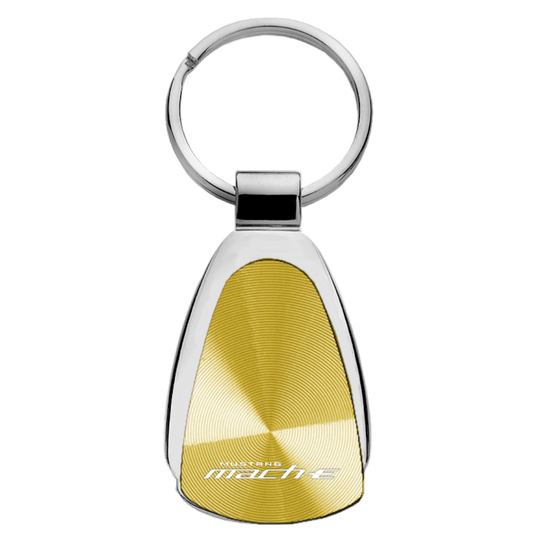 Ford Mustang Mach-E Logo Gold Teardrop Key Chain Fob Ring Official Lic ...