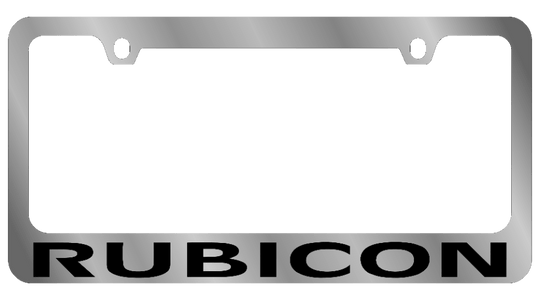 Jeep Rubicon License Plate Frame - Chrome Icon Frames - Rubicon Word ...