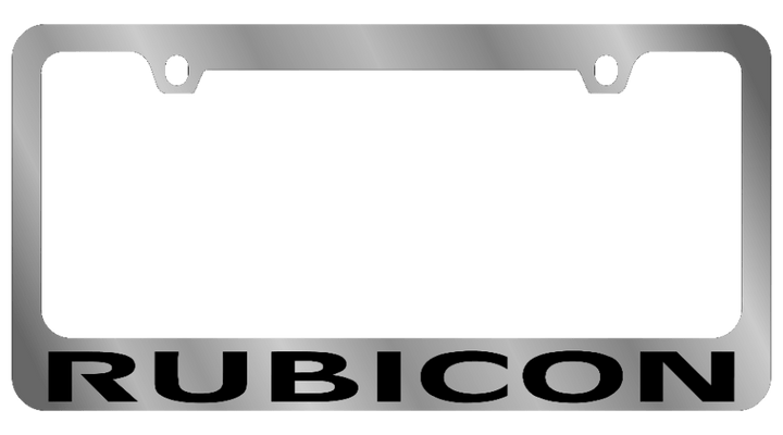 Jeep Rubicon License Plate Frame - Chrome Icon Frames - Rubicon Word ...